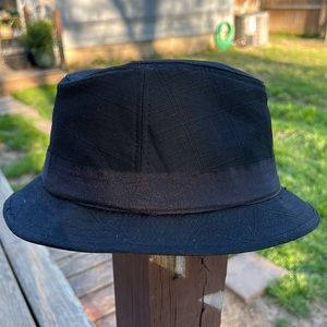 Vintage | Accessories | Dpc Authentic Black Linen Blend Fedora Hat ...